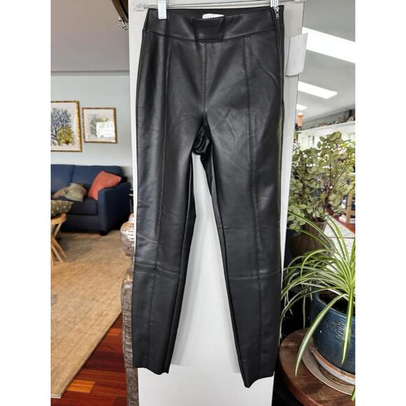 Pants & Jumpsuits | Nwt Black Faux Vegan Leather Sz Petite Edgy ...